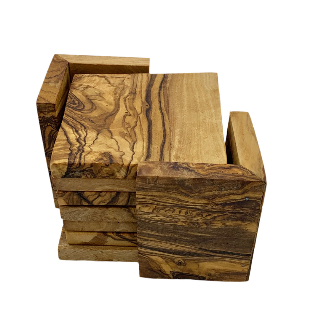 Coasters | Olive Wood Coasters | Handmade Coasters – The Greek House ...